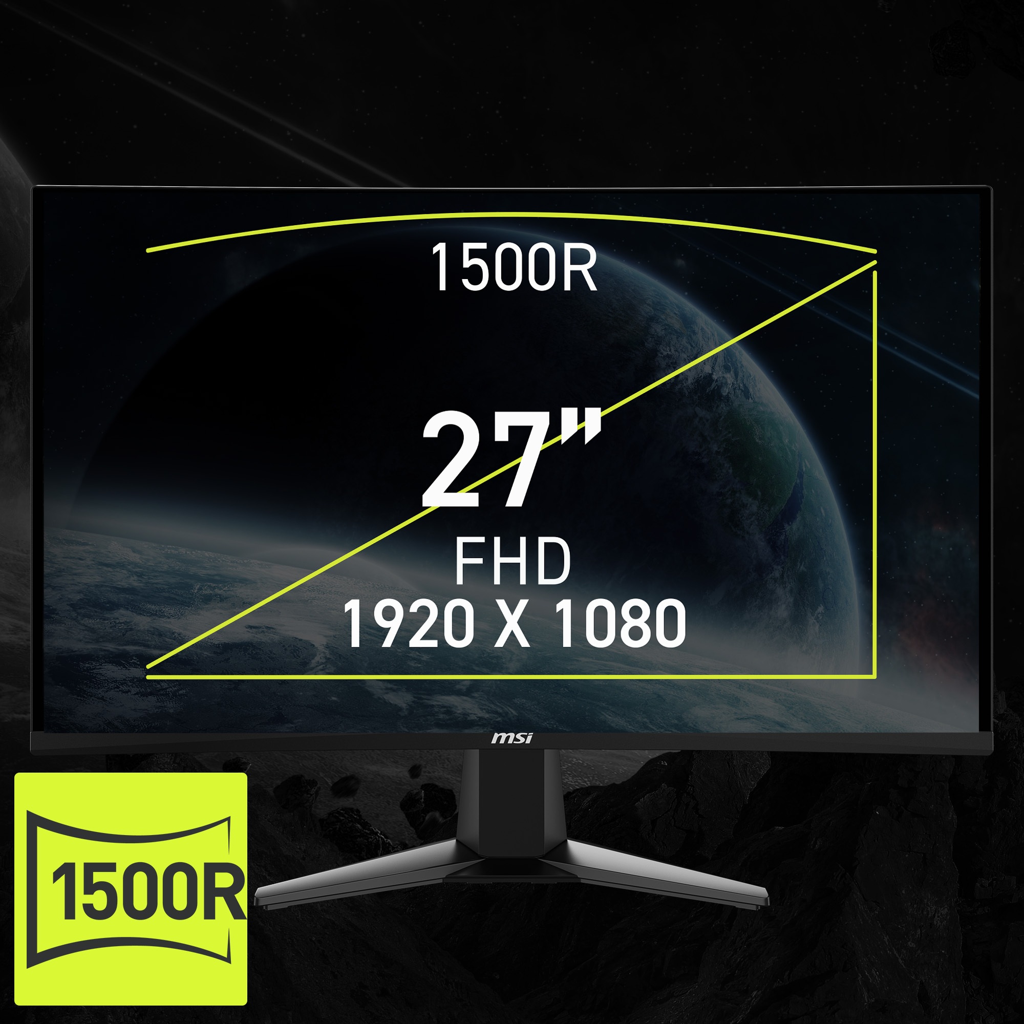 MSI 27" 250 Hz VA FHD Gaming Monitor Adobe RGB / DCI-P3 / sRGB: 80% / 77% / 99% MAG27C6X ...